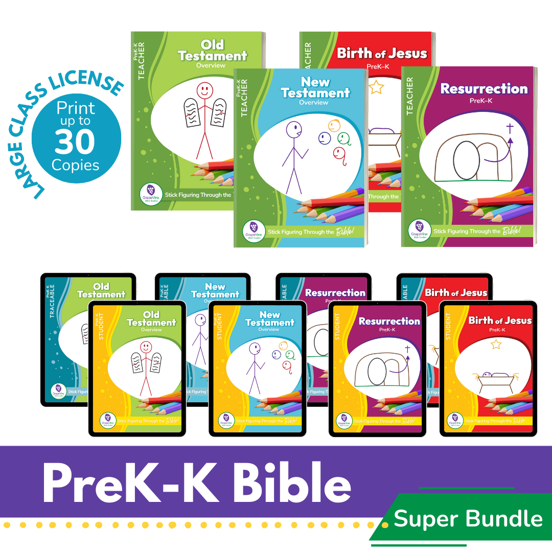 PreK-K Super Bible Bundle - Large Class – Grapevine Studies