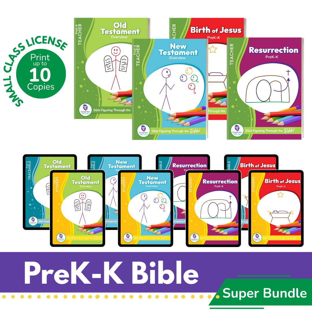 PreK-K Super Bible Bundle - Small Class – Grapevine Studies