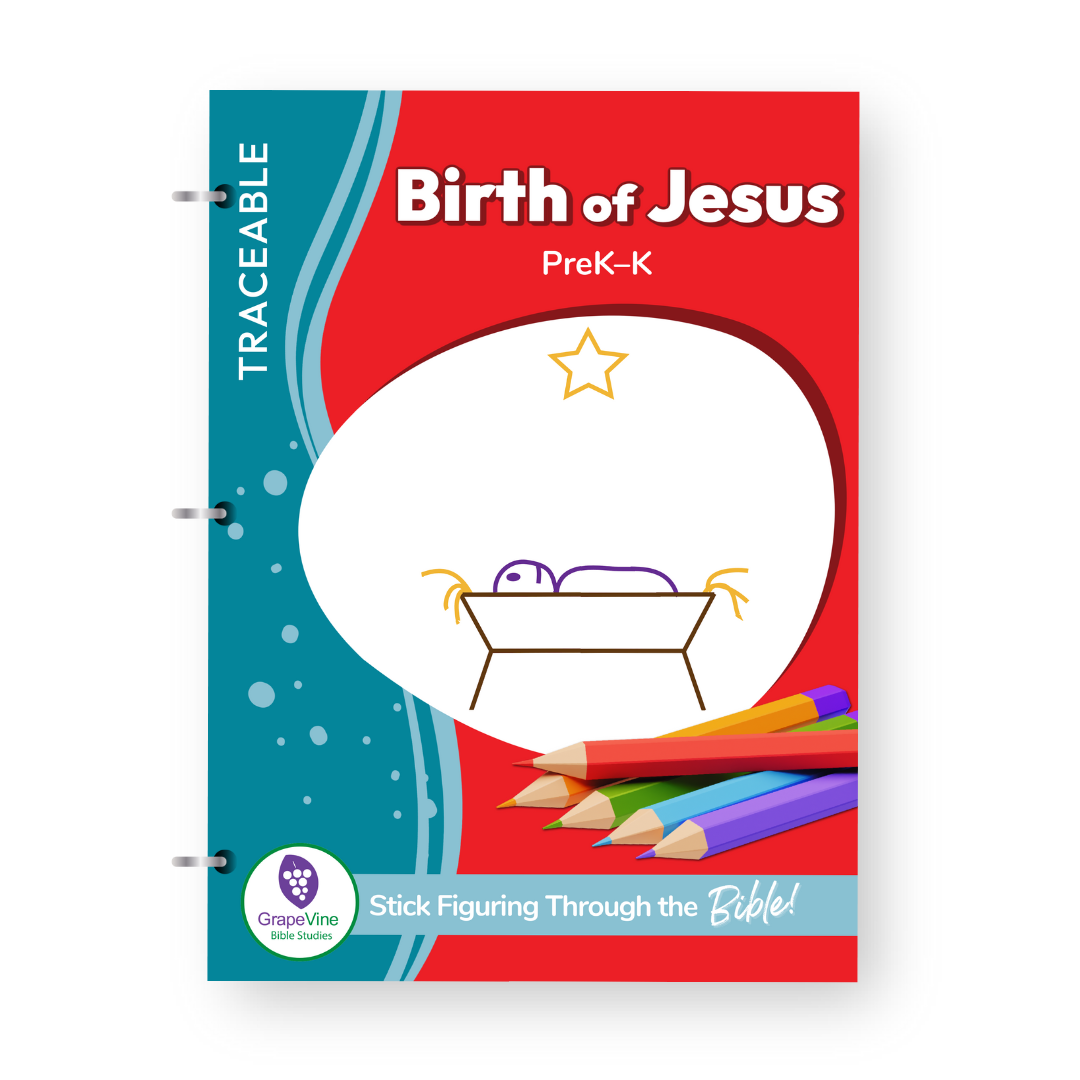 Birth of Jesus PreK-K Trace Student Printed Book – Grapevine Studies